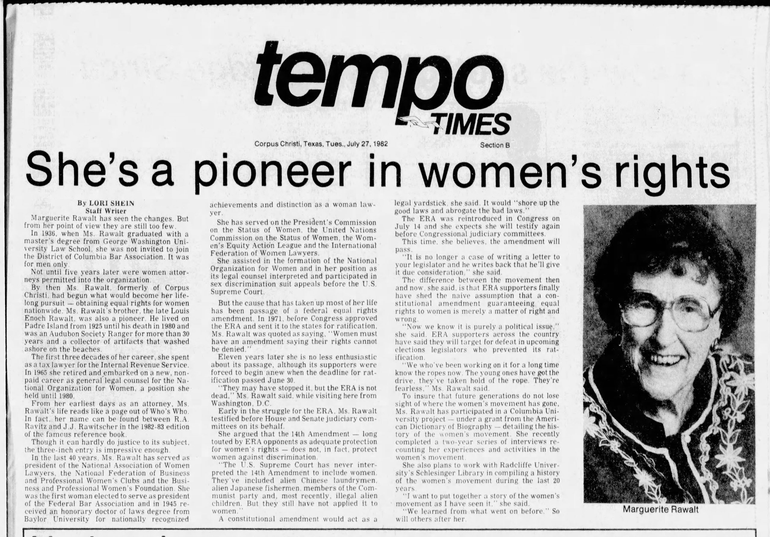 VFA PIONEER HISTORIES PROJECT: MARGUERITE RAWALT – Veteran Feminists of ...